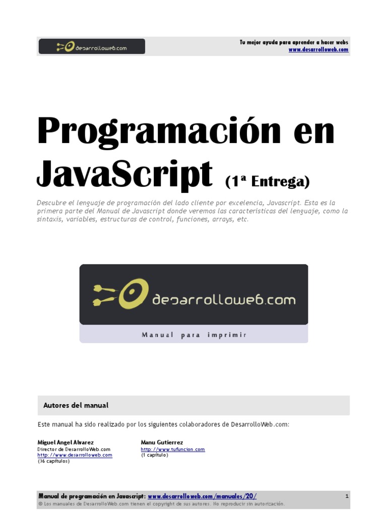 Manual Programacion Javascript Parte1 | PDF | Script Java | HTML Manual Programacion Javascript Parte1 | PDF | Script Java | HTML
