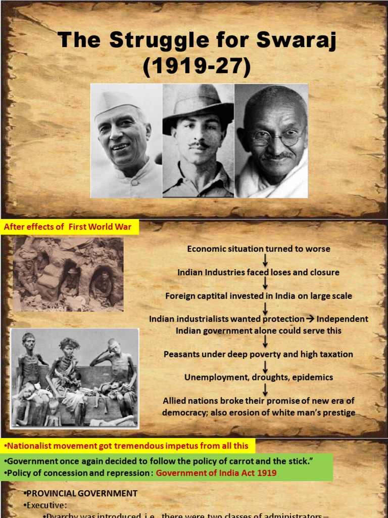 The Struggle For Swaraj (1919-27) | Download Free PDF | Government ...
