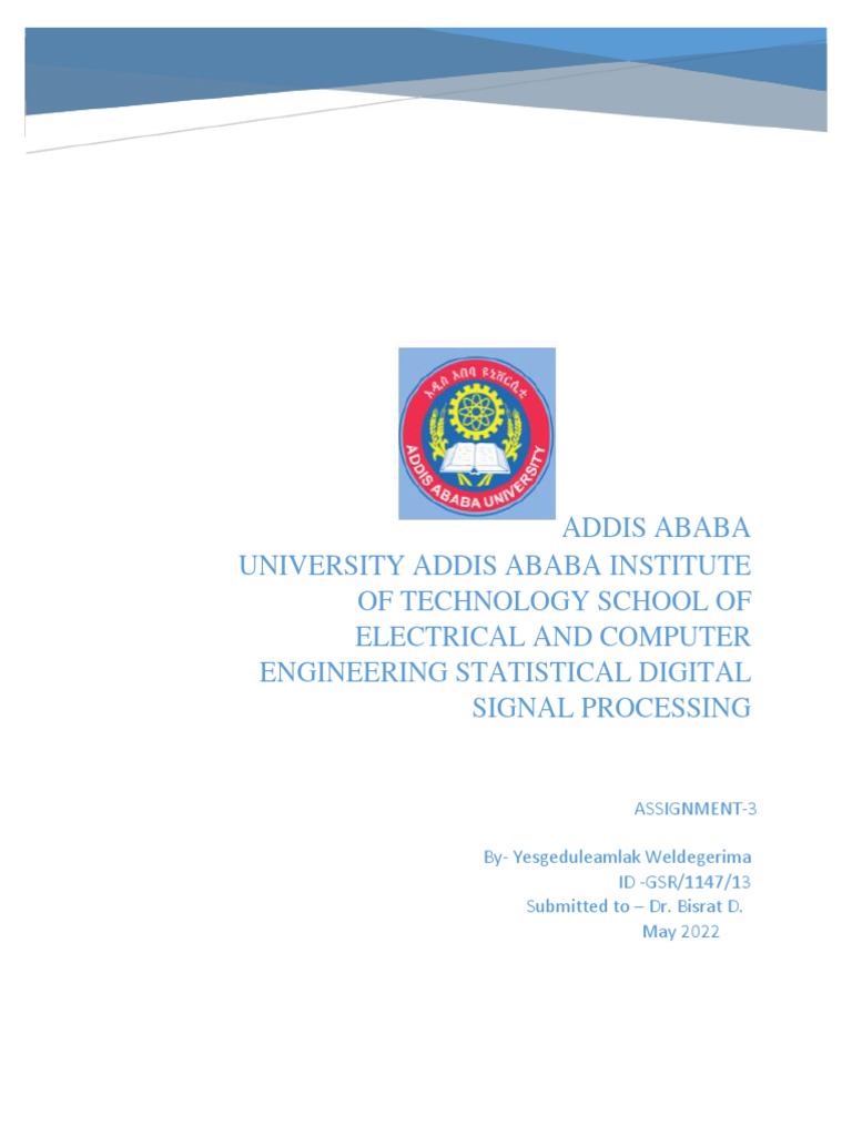 Addis Ababa University Addis Ababa Institute of Technology School of ...