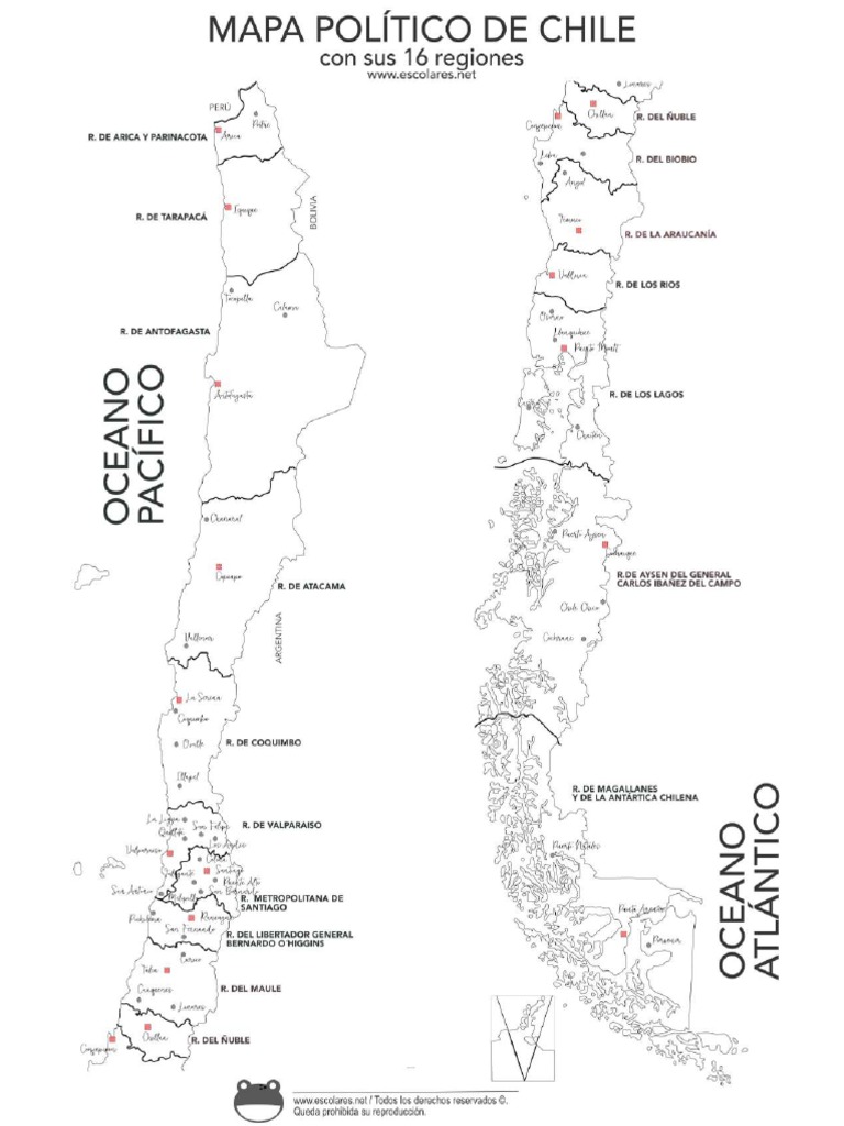 Mapa Politico de Chile 16 Regiones | PDF