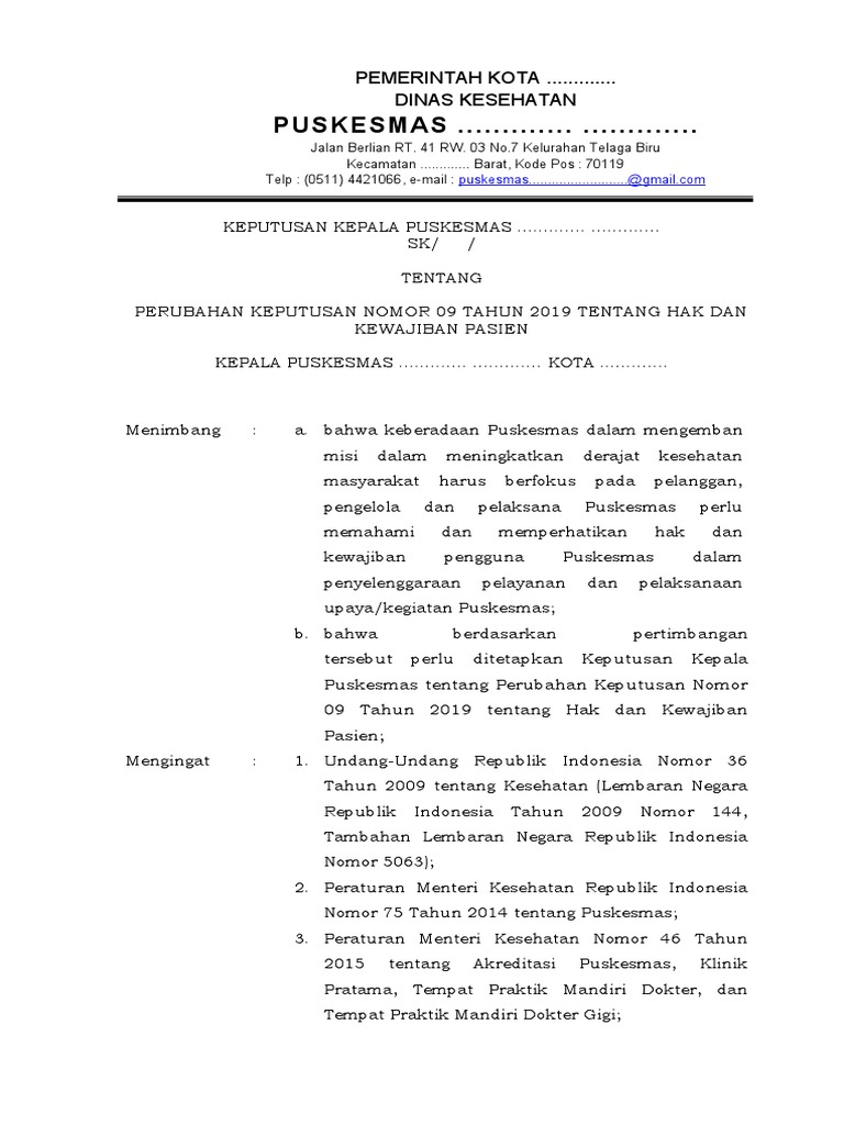1.1.2.1 SK Hak Dan Kewajiban Pasien | PDF