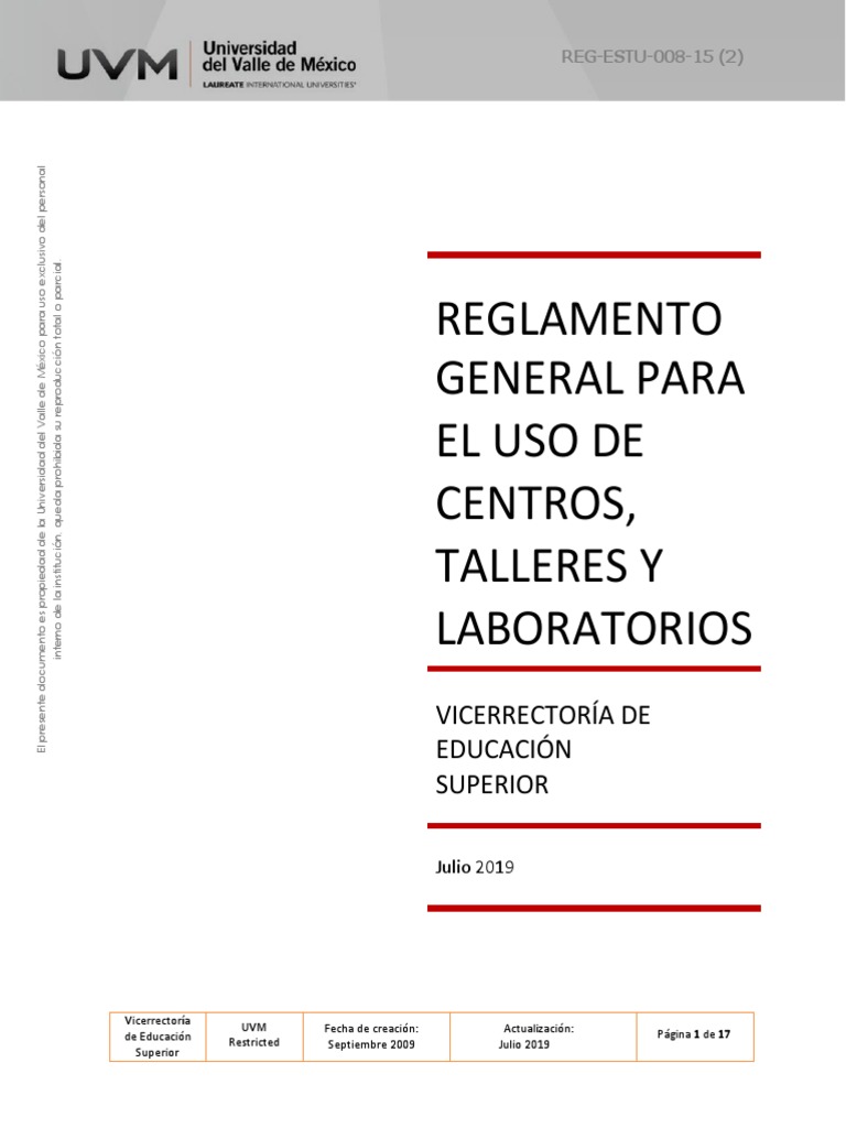 Reglamento Laboratorios Uvm | PDF | Laboratorios | México
