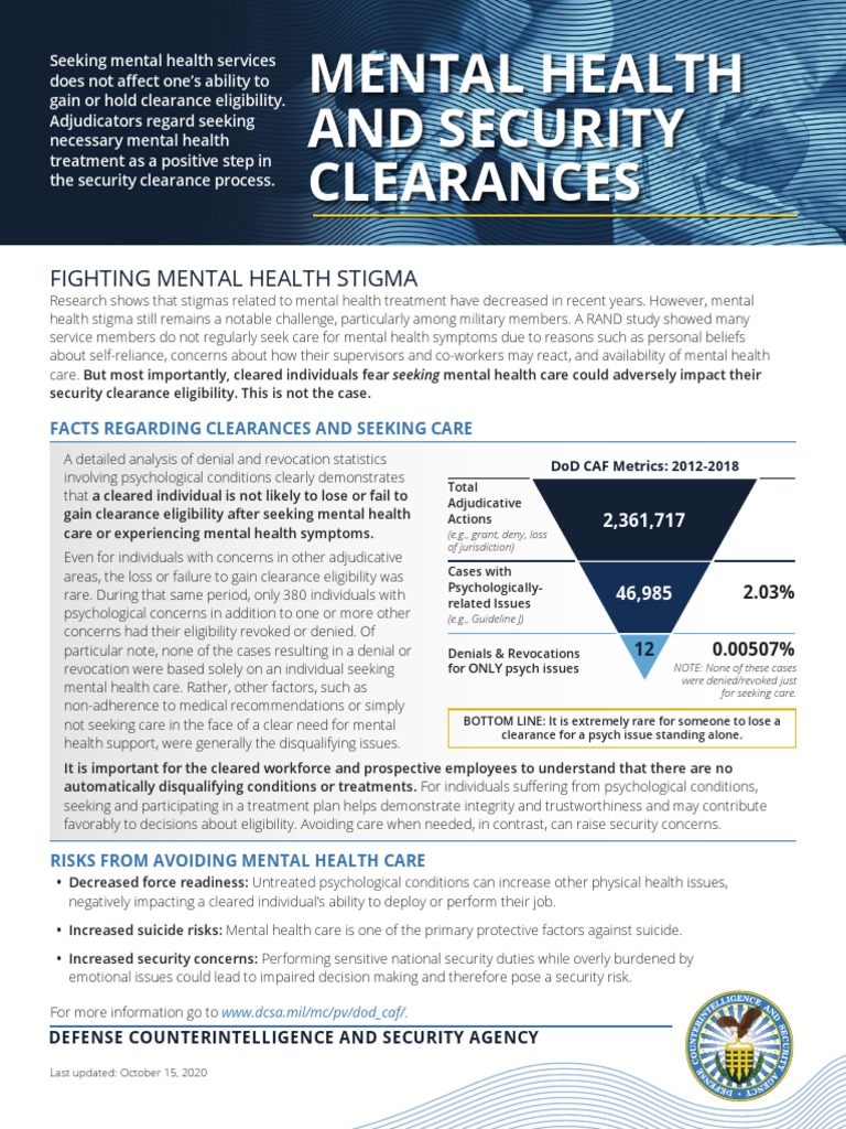 DCSA FactSheet Mental Health | PDF