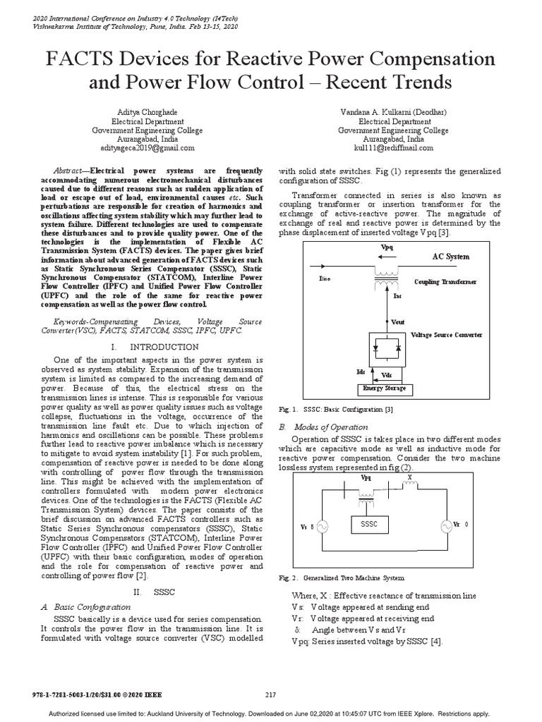 FACTS Devices For Reactive Power Compensation | PDF | Ac Power ...