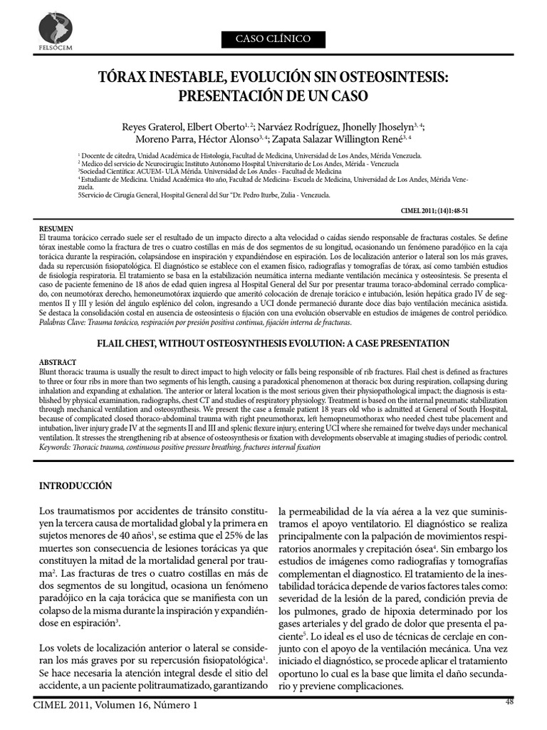 Caso de Torax Inestable | PDF | Medicina CLINICA | Medicina