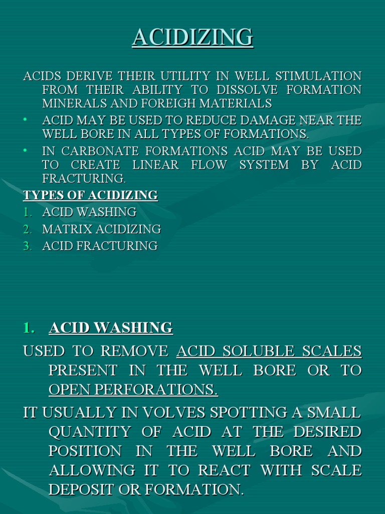 Acidizing | PDF | Stoichiometry | Acid
