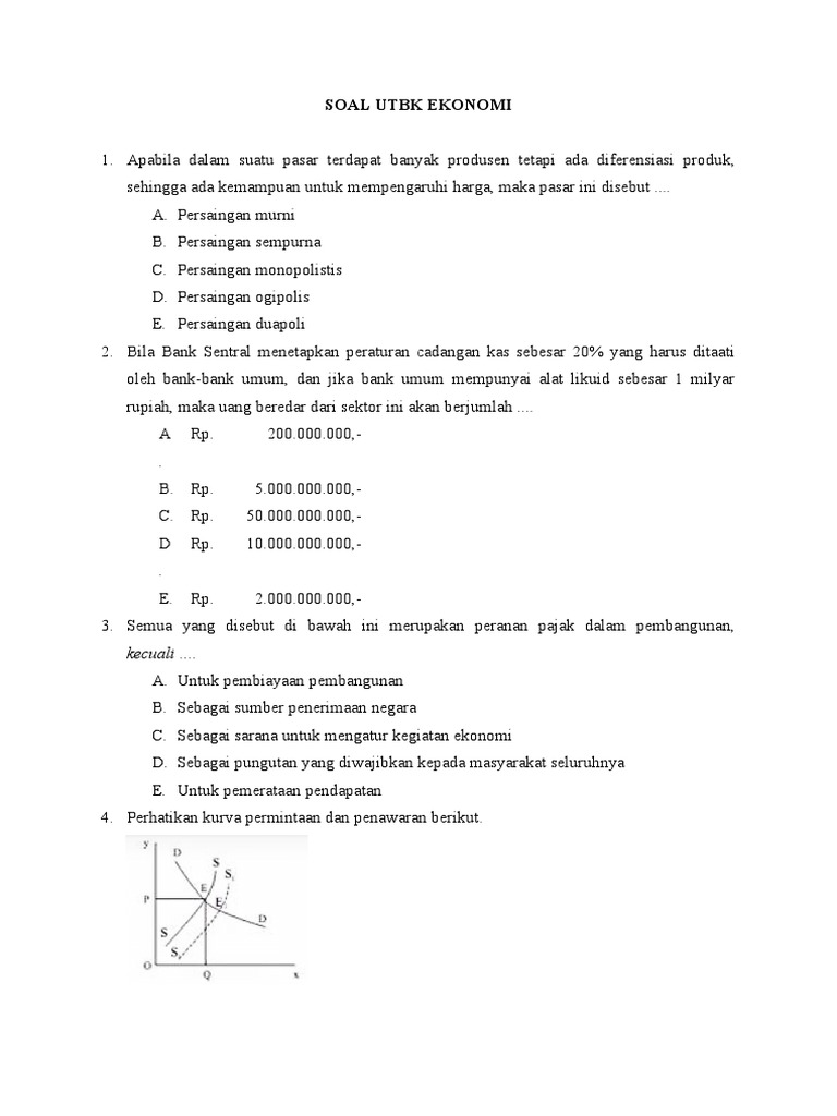 Contoh Soal Utbk Ekonomi | PDF