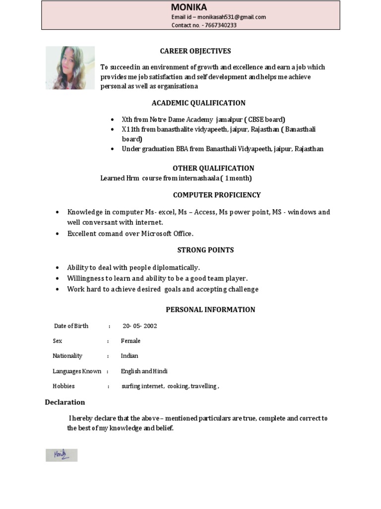 Resume Monika | PDF