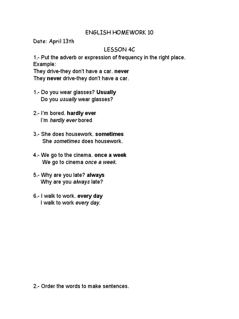 English Homework 10 | PDF