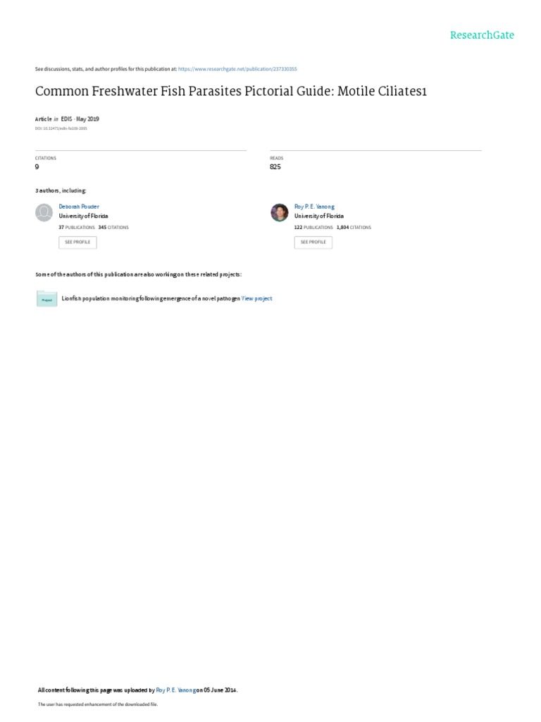 Common Freshwater Fish Parasites Pictorial Guide M | PDF | Fish