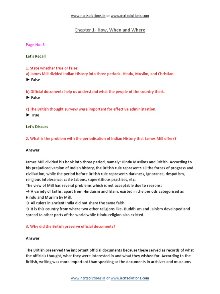 Class 8 History CH 1 | PDF | Reason | Faith