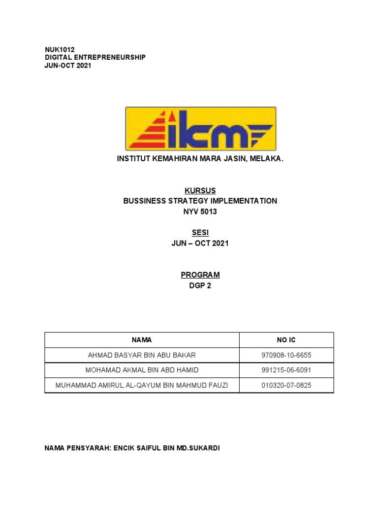 Assignment Usahawan rm100 | PDF