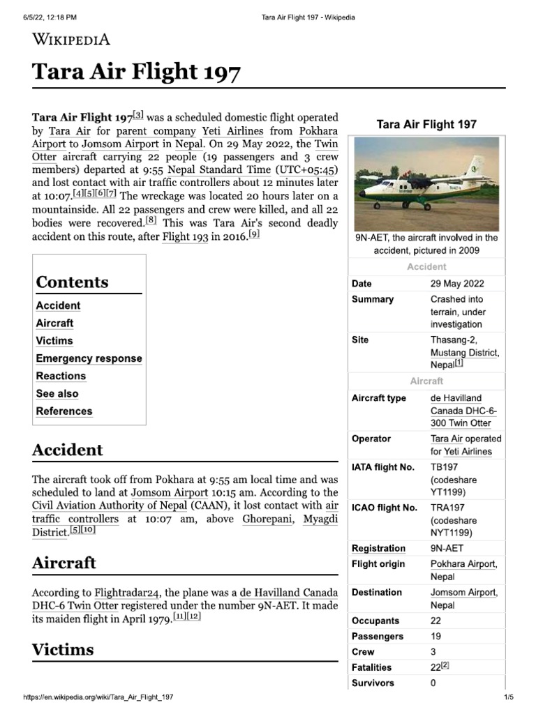 Tara Air Flight 197 | PDF