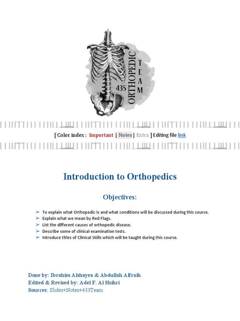 Introduction to Orthopedics Overview | PDF | Orthopedic Surgery ...