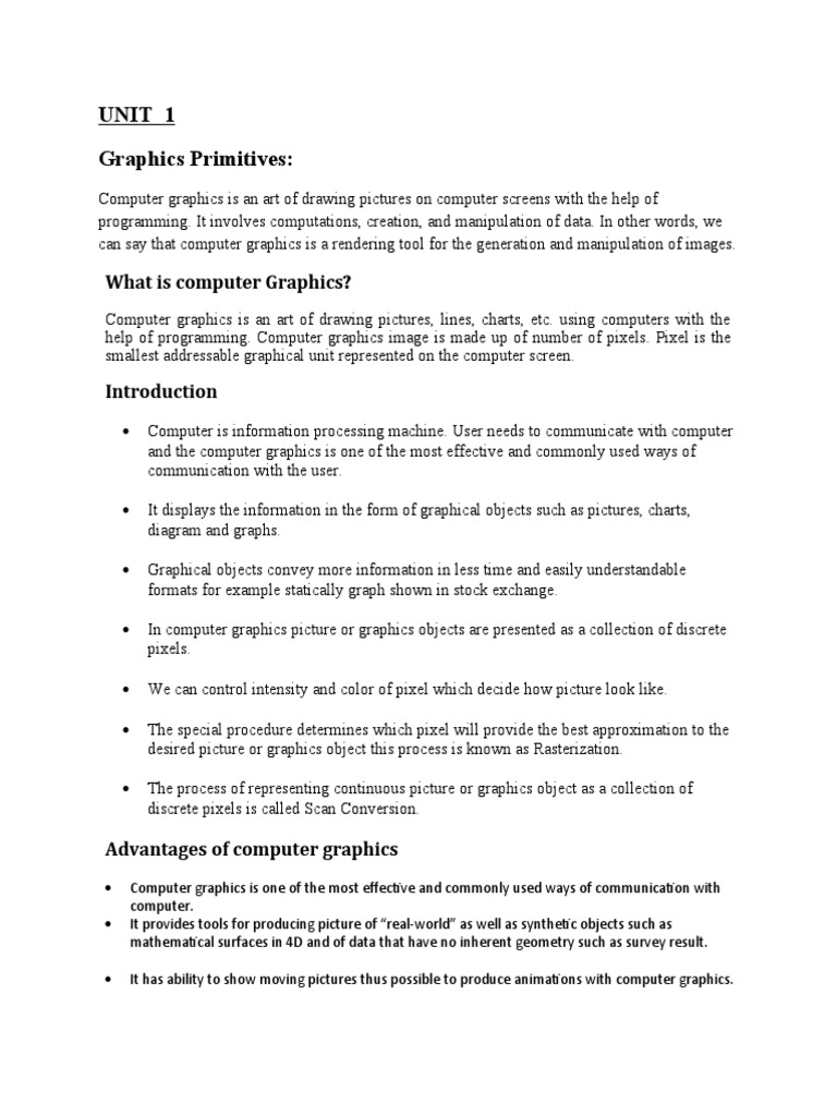 Introduction To Computer Graphics | PDF | Computer Graphics | Graphics