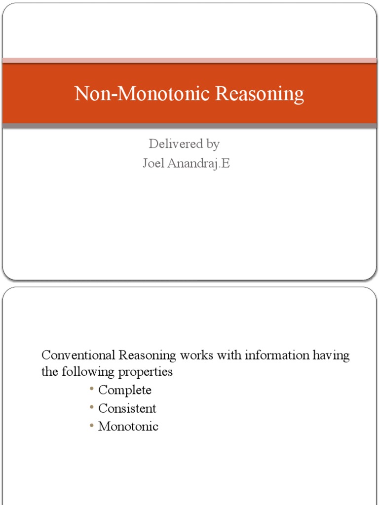 Non Monotonic Reasoning | PDF