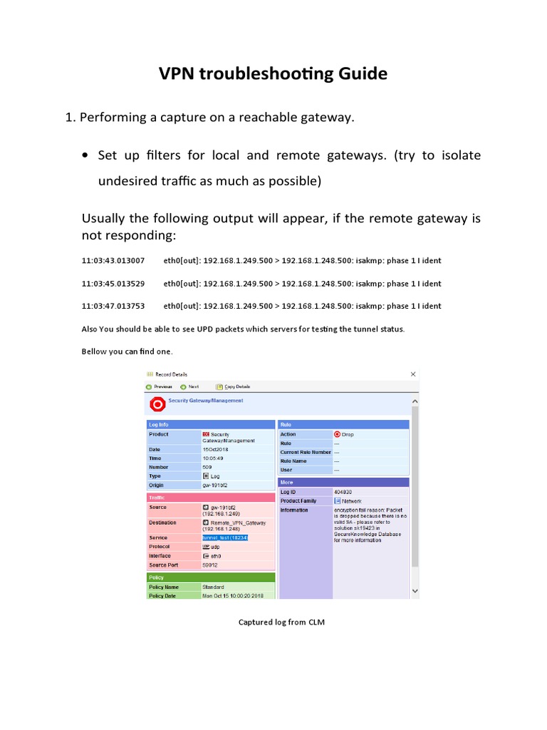 VPN Troubleshooting Guide | PDF | Information Technology | Network ...