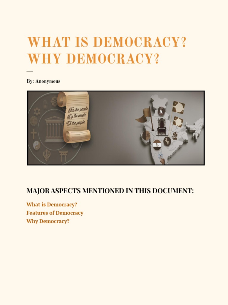 What Is Democracy? Why Democracy? | PDF | Political Ideologies | Democracy