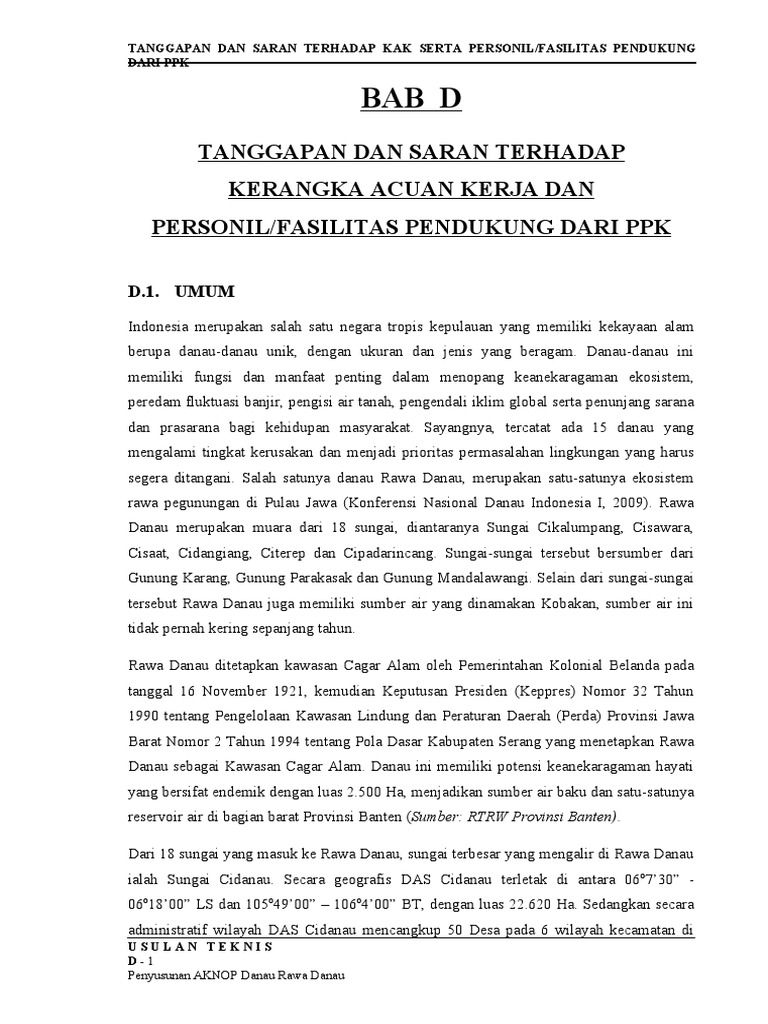 04 Bab D Tanggapan KAK | PDF | Griya & Taman | Sains & Matematika