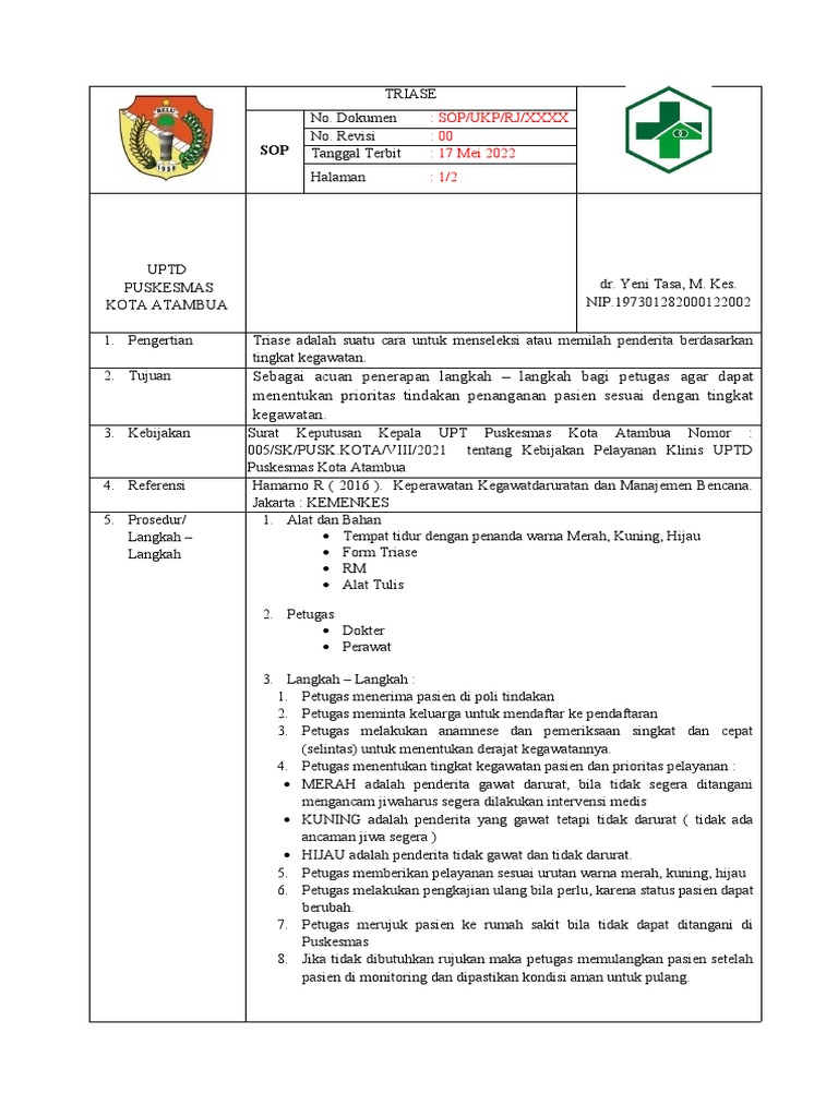 SOP Triase Edited | PDF