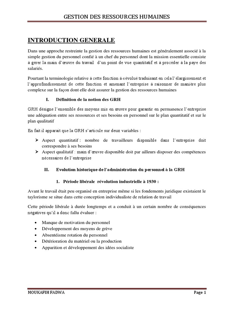 Cours GRH | PDF | Motivation | Motivant