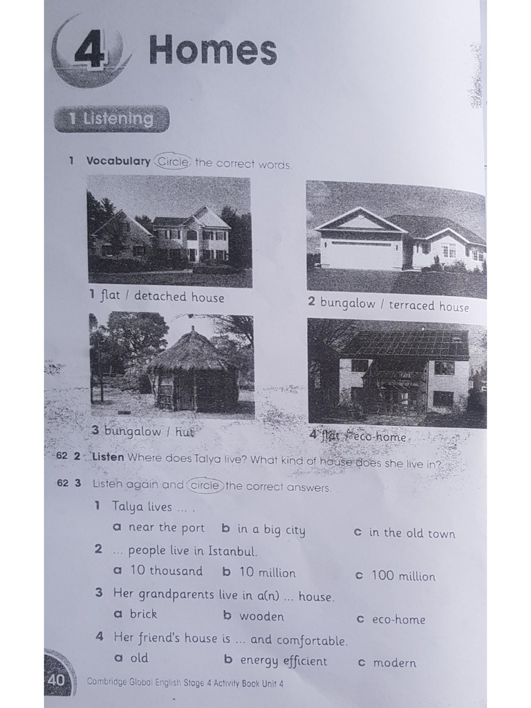 Unit 4 (Homes) Activity Book | PDF