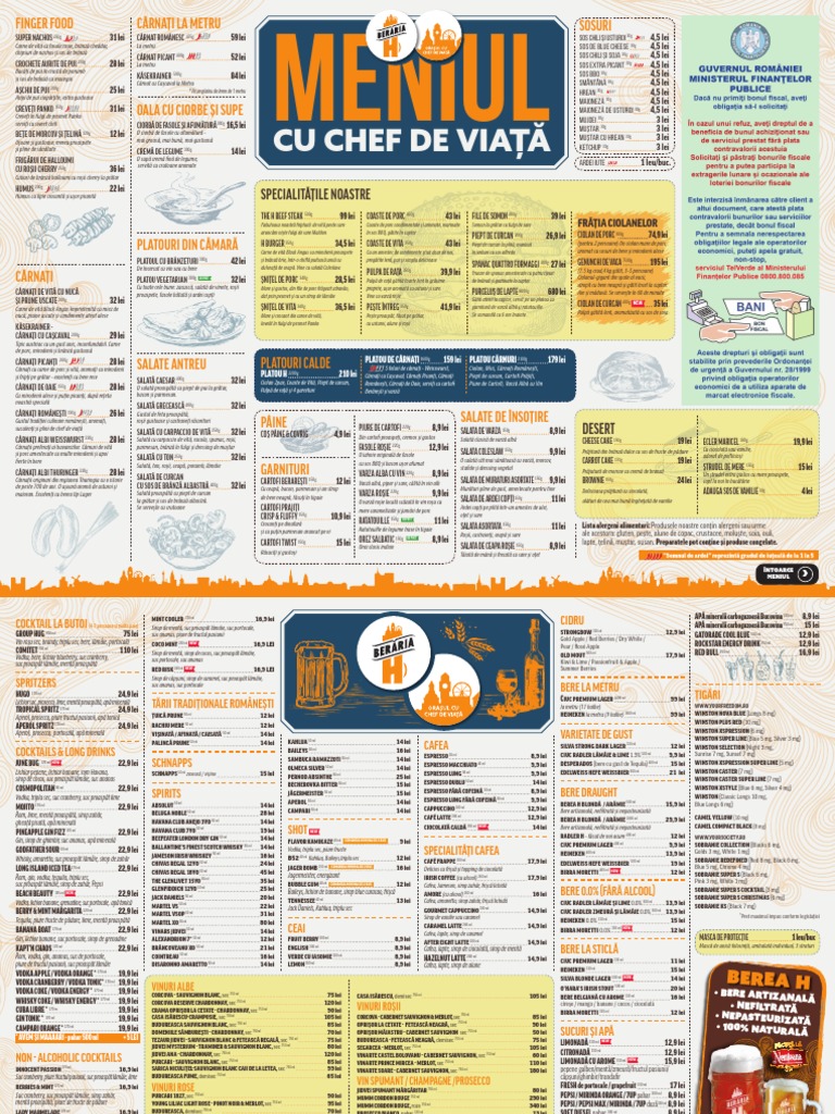 Meniu Beraria H RO 2022 v1 | PDF