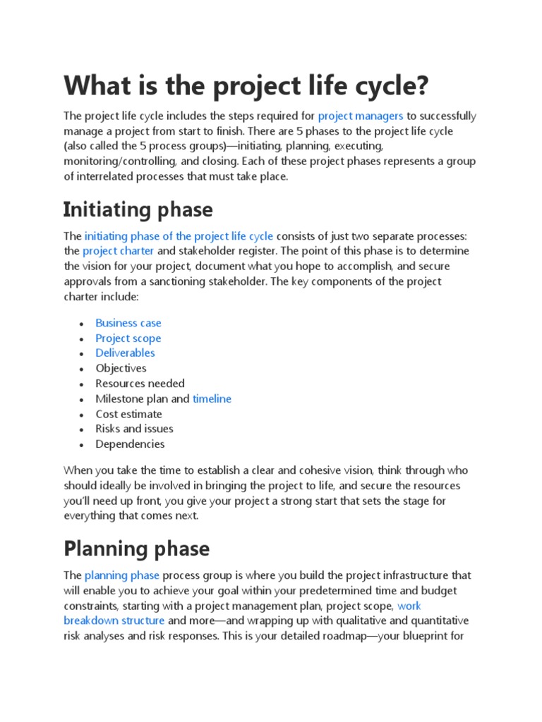 Understanding the Project Life Cycle | PDF | Project Management ...