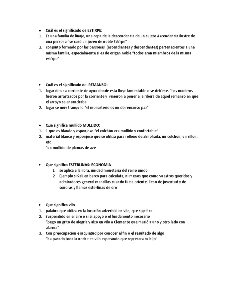 Cuál Es El Significado de ESTIRPE | PDF | Lingüística