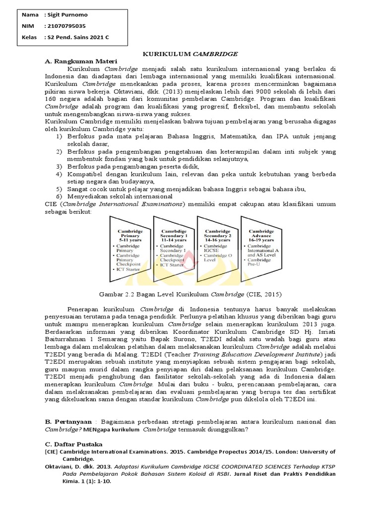 Kurikulum Cambridge | PDF
