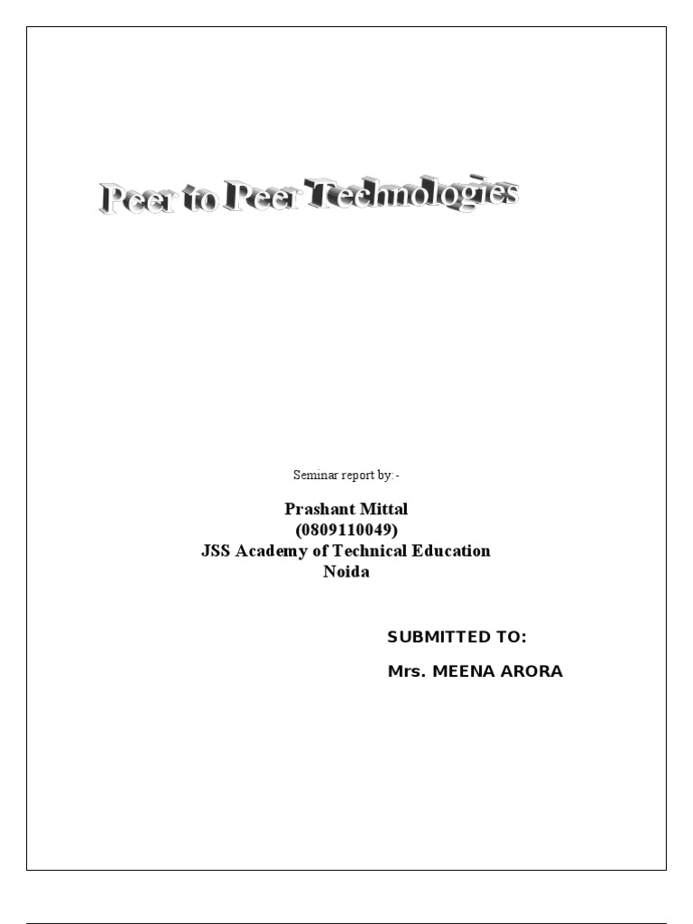 Pear To Pear Technologies | PDF | Peer To Peer | Computer Network