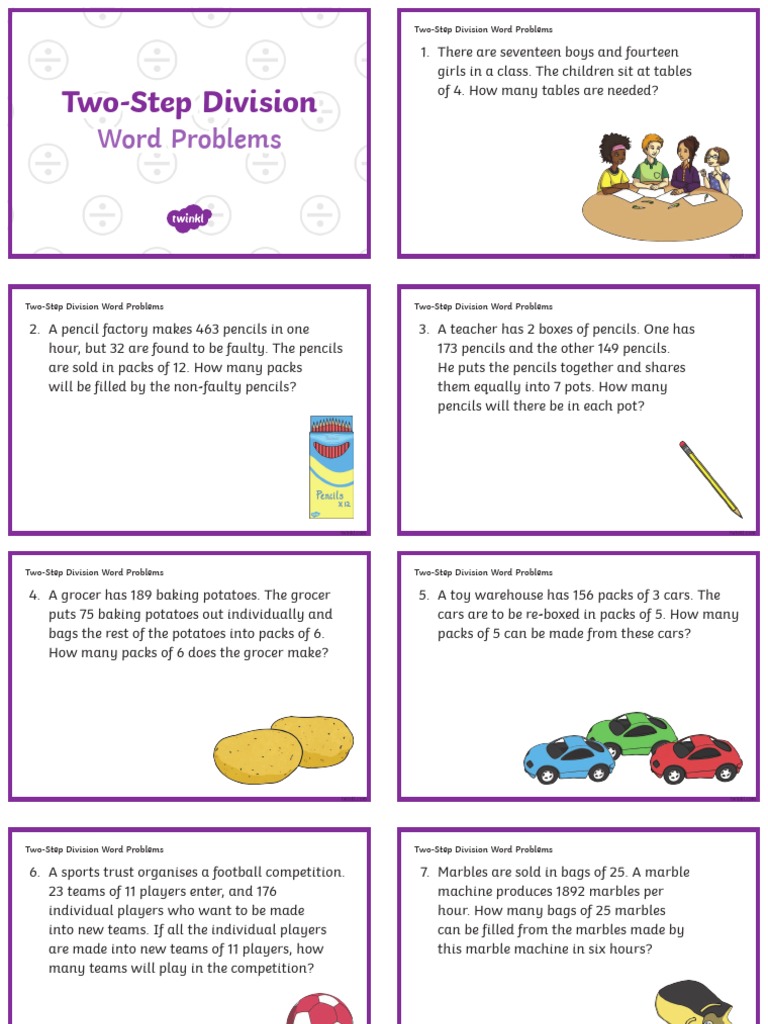 Two-Step Division Word Problems Guide | PDF