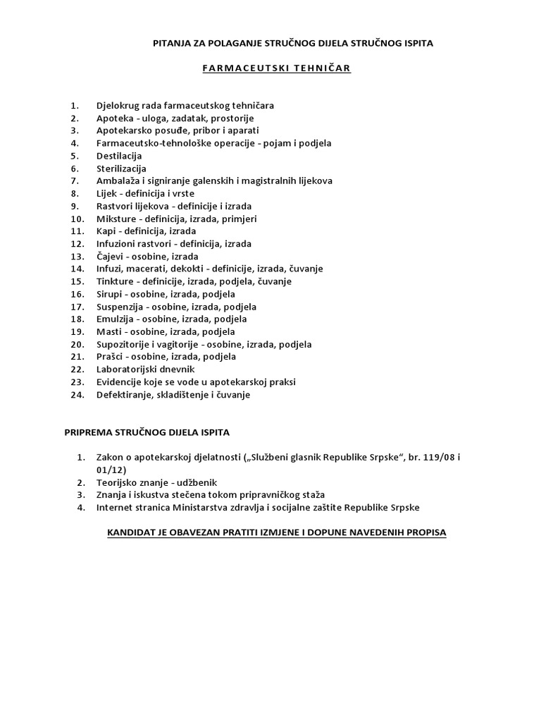3-9 SSS Farmaceutski Tehnicar | PDF
