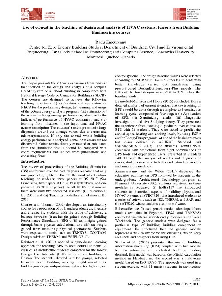 eQuest in HVAC Education Insights | PDF | Building Engineering ...
