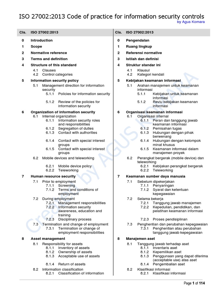 Iso 27002 2013 2 Bahasa | PDF
