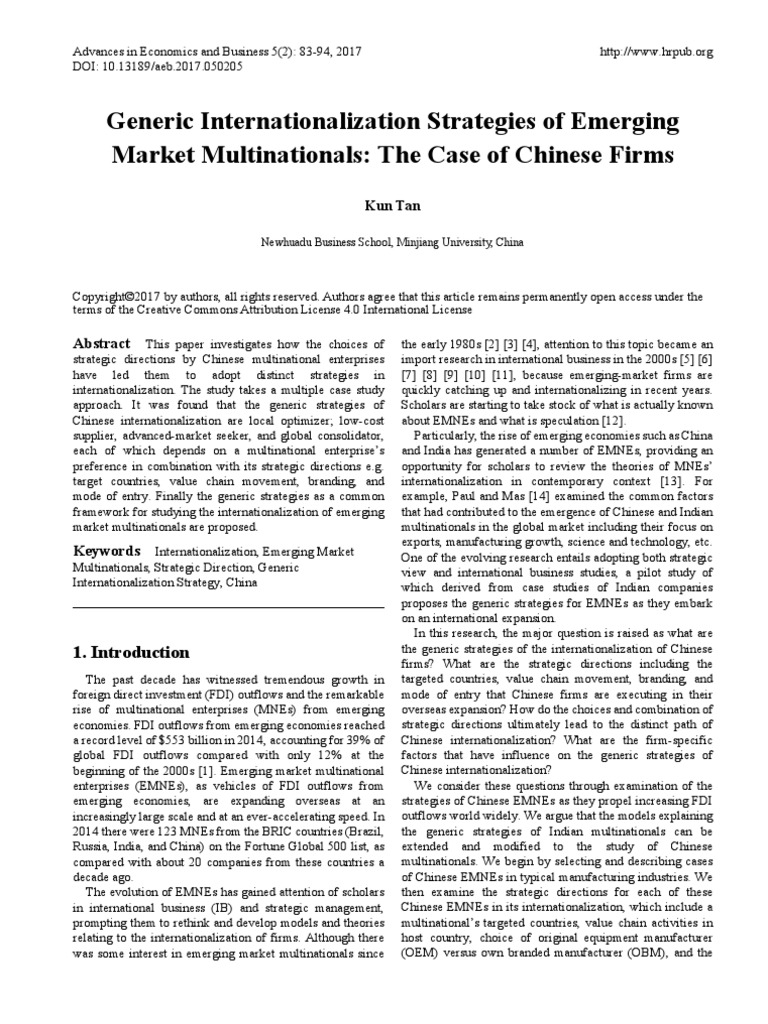 Internalisation Strategy | PDF | Internationalization | Foreign Direct ...