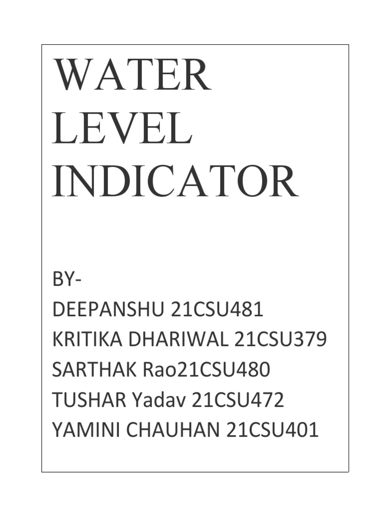 Water Level Indicator Project | PDF | Transistor | Microcontroller