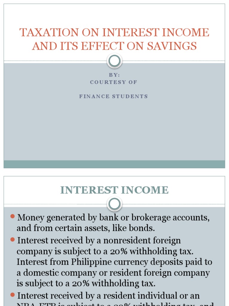 Taxation on Interest Income Explained | PDF | Taxes | Interest