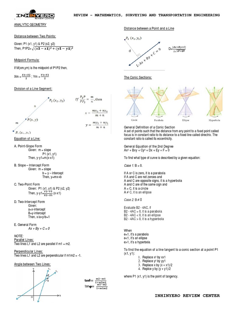 Review - Mathematics, Surveying and Transportation Engineering | PDF ...