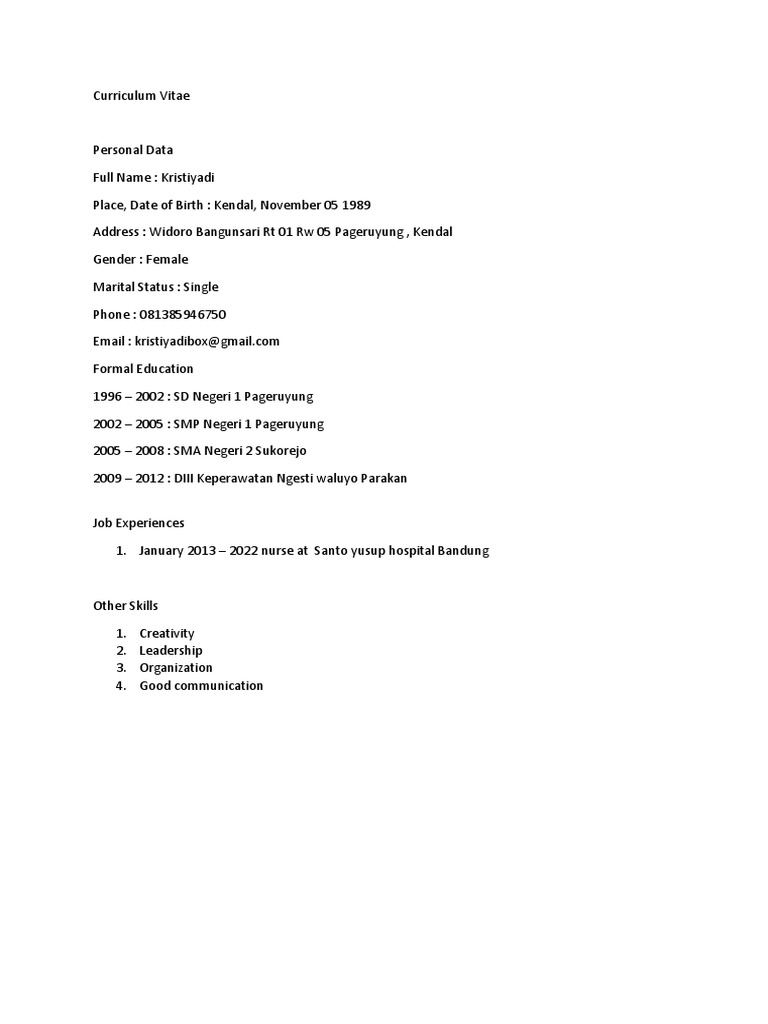 Curriculum Vitae Krist | PDF