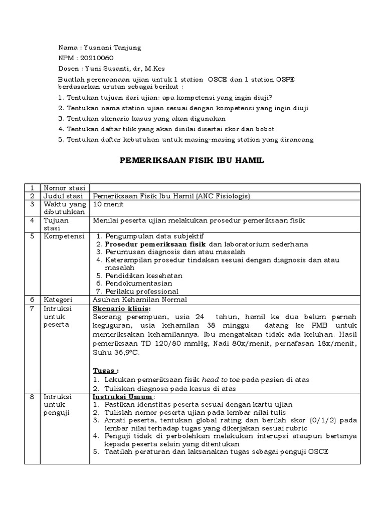 Penilaian Dan Evaluasi Osce Dan Ospe | PDF