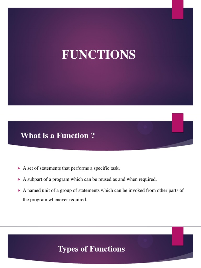 Functions Pdf Parameter Computer Programming Subroutine