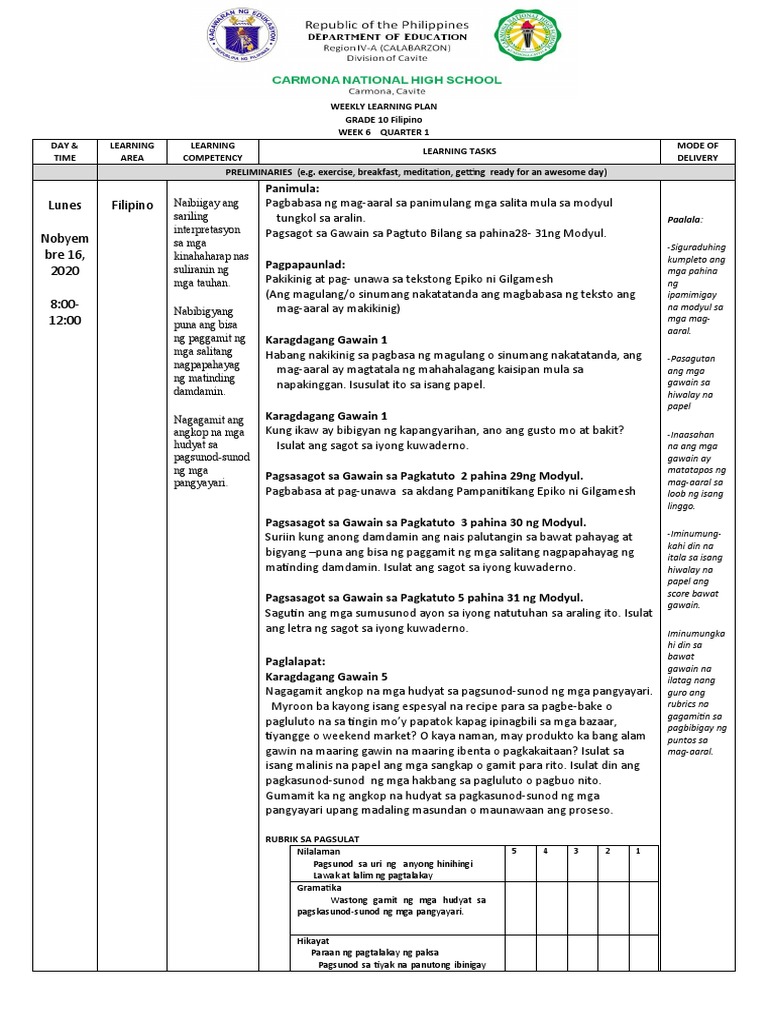 WLP Fil10 WK6 | PDF