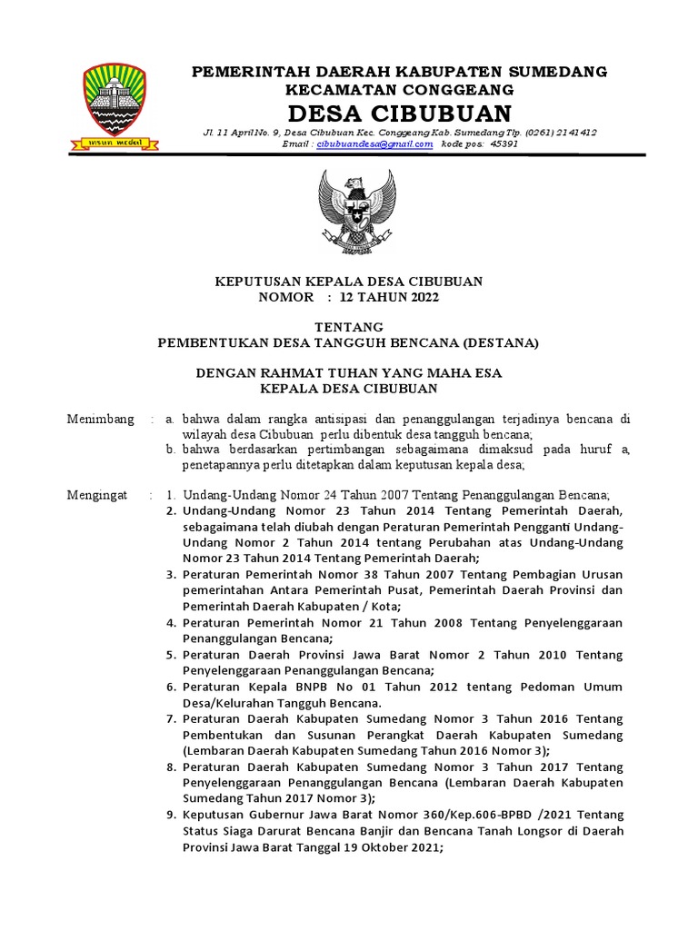 Contoh SK Destana | PDF