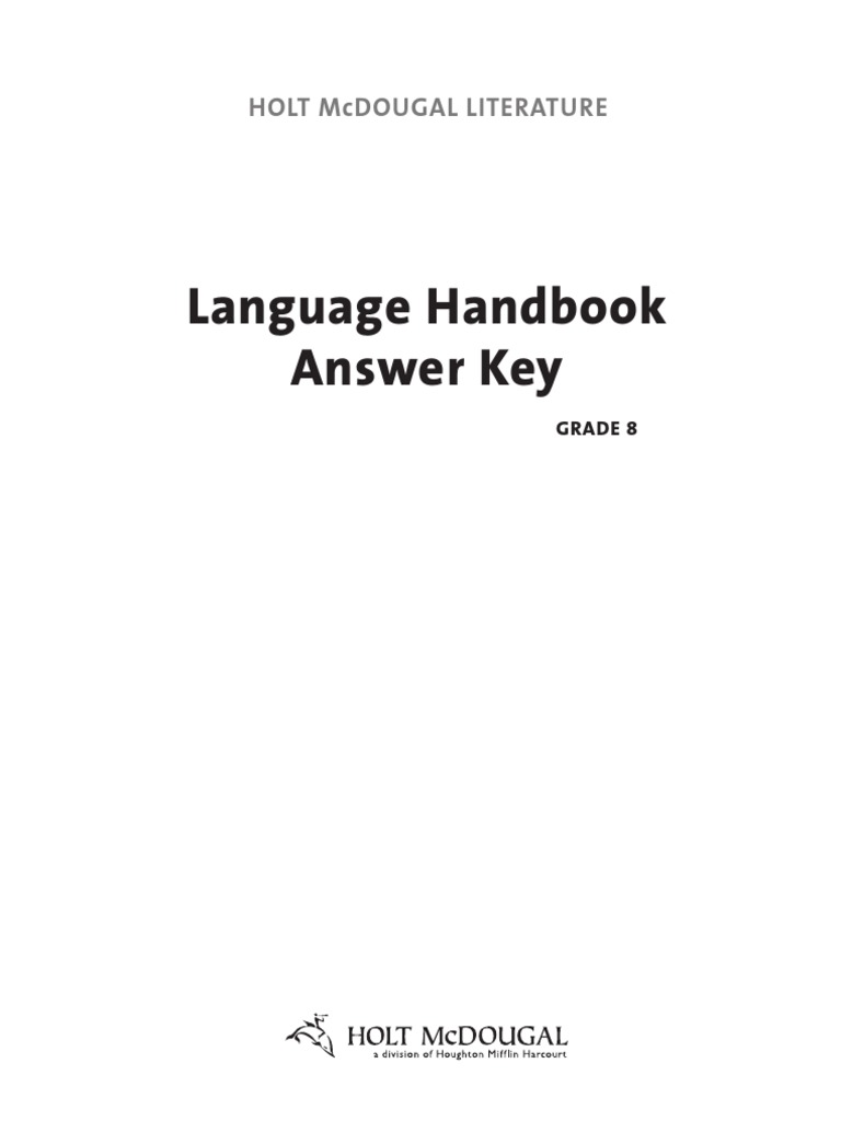 Holt Language Handbook Answer Key | PDF | Sentence (Linguistics) | Grammar