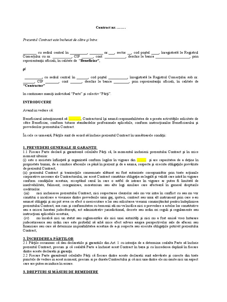 Contract in Romana | PDF
