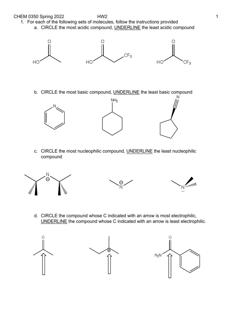Organic Chem 1 Practice Problems | PDF | Acid Dissociation Constant | Acid