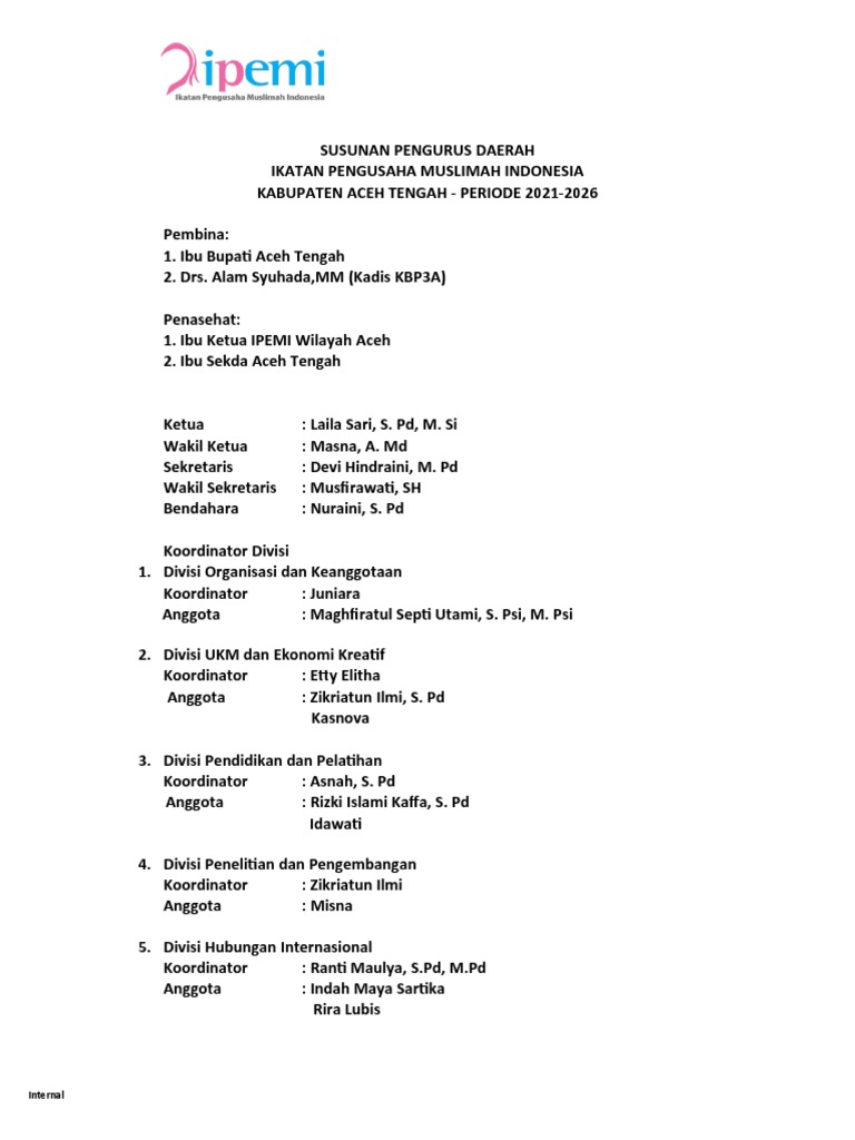 SK Ipemi PD Aceh Tengah | PDF