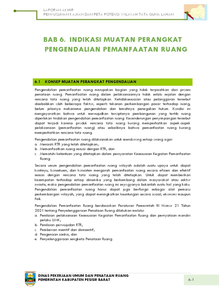 Bab 6-Indikasi Muatan Pengendalian Pemanfaatan Ruang | PDF