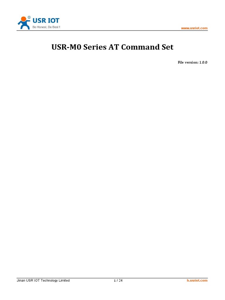 (At Command) USR M0 at Command Set - V1.0.1 | PDF | Port (Computer ...